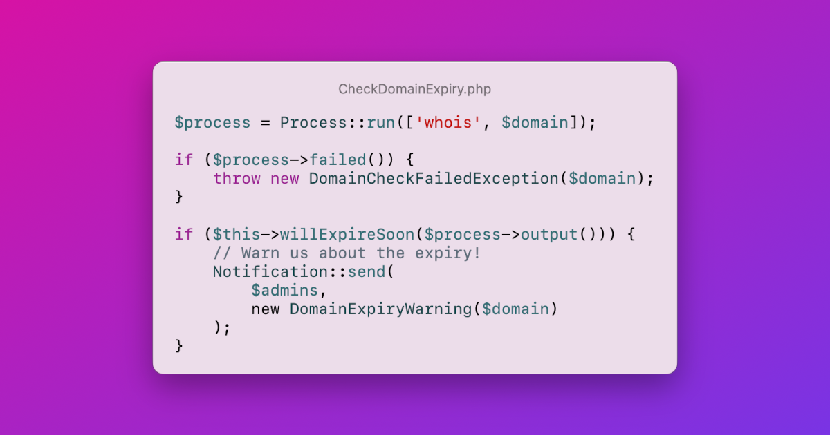 Monitoring Domain Expiration Dates Using Laravels Process Facade 4486
